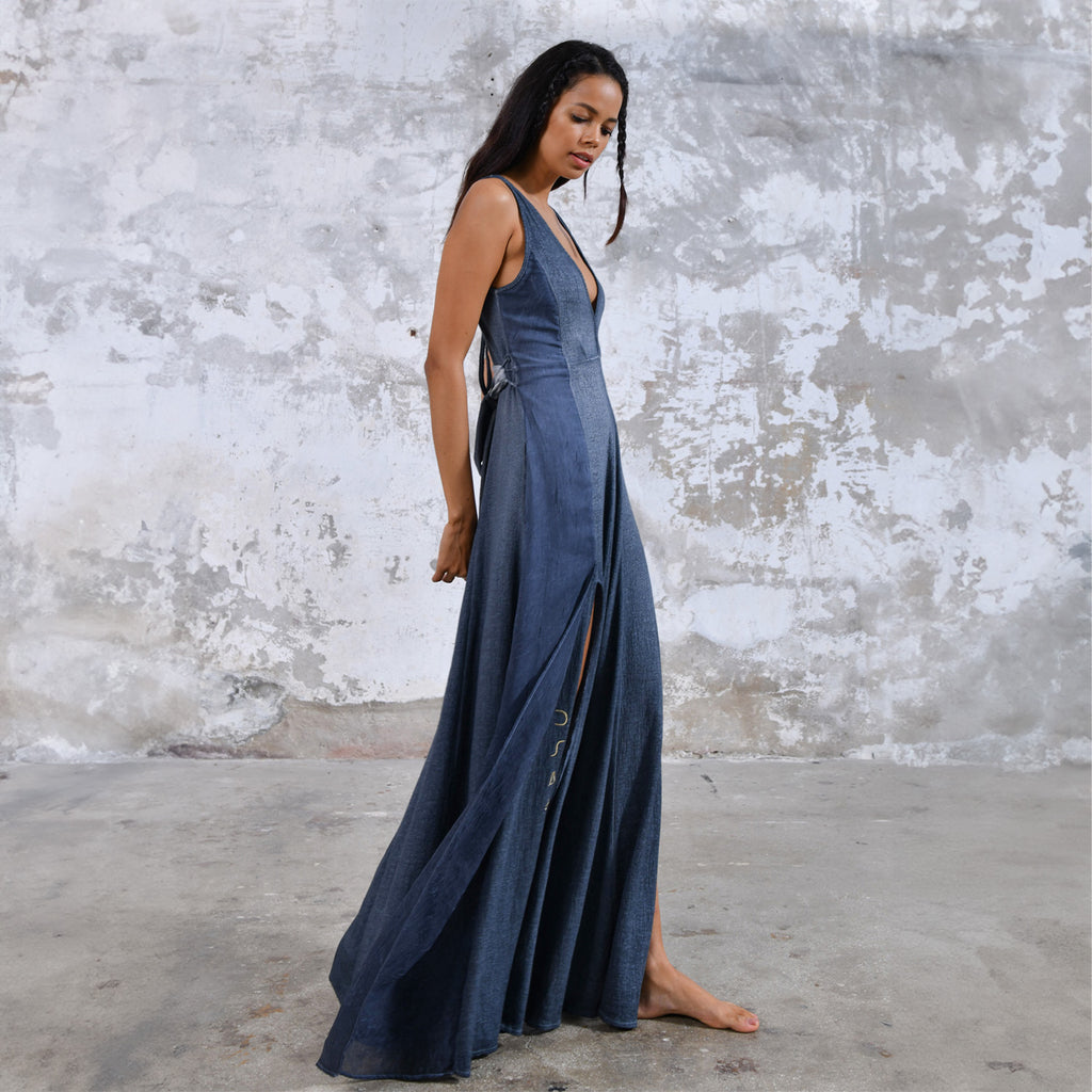 Elegant Bohemian Dress • Blue Goddess Dress • Greek Goddess Boho Dress ...